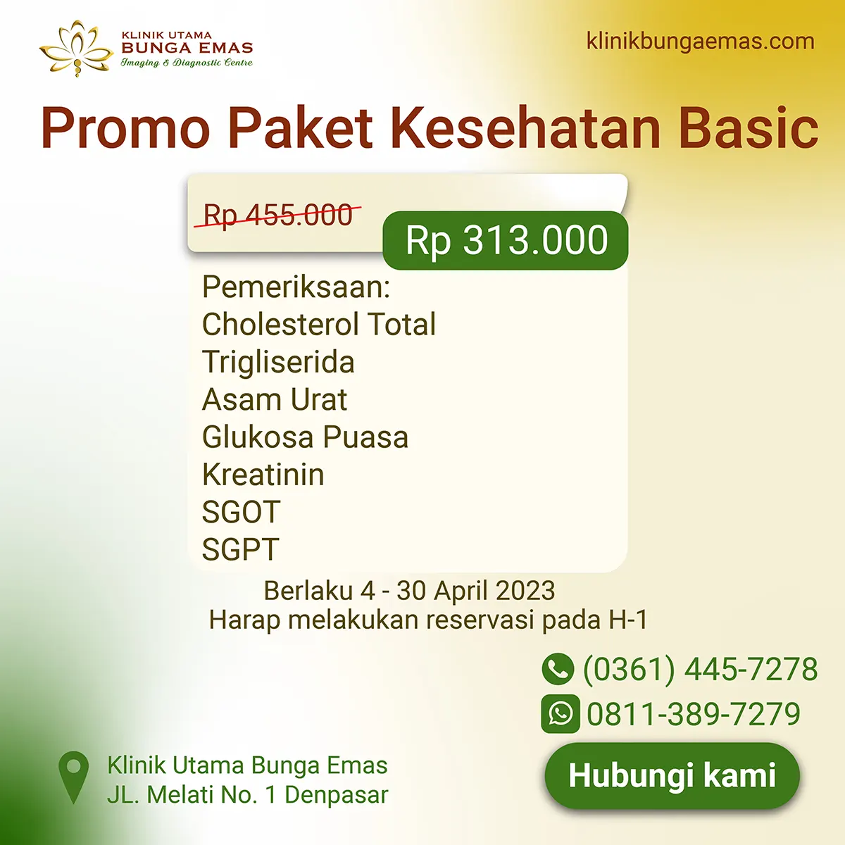 Promo Paket Kesehatan Basic - Klinik Utama Bunga Emas