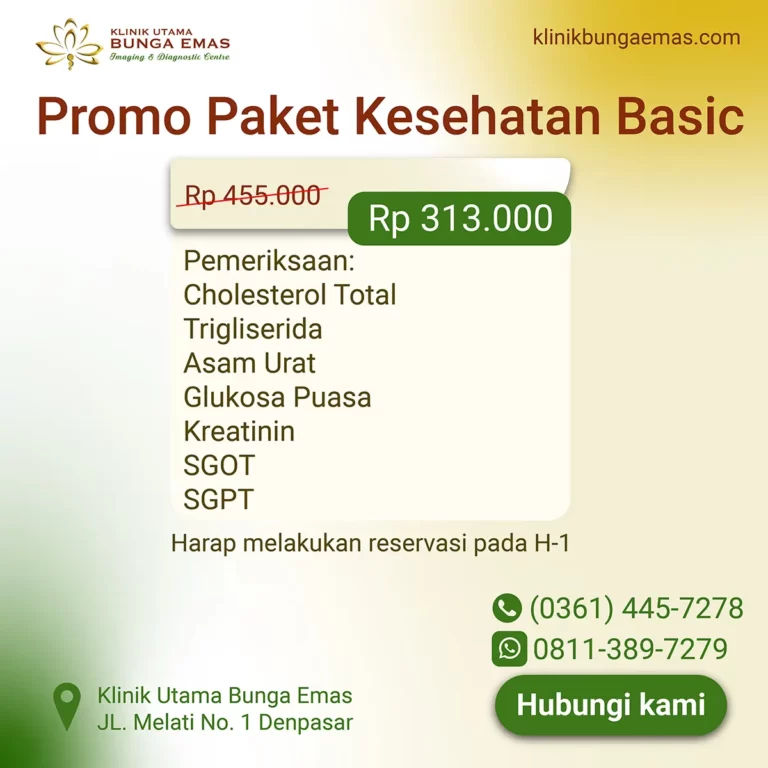 Promo Paket Kesehatan Basic - Klinik Utama Bunga Emas